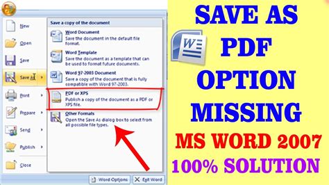 How To Save File As Pdf In Microsoft Word 2007 At Pam Calhoun Blog