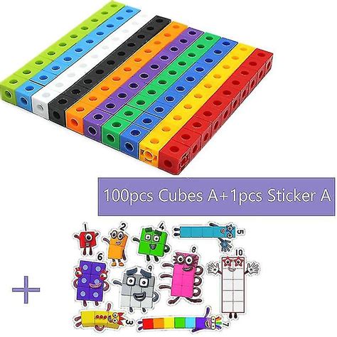 100pcs Mathematics Linking Cubes Numberblocks Interlocking Multilink Counting Blocks Fruugo Uk