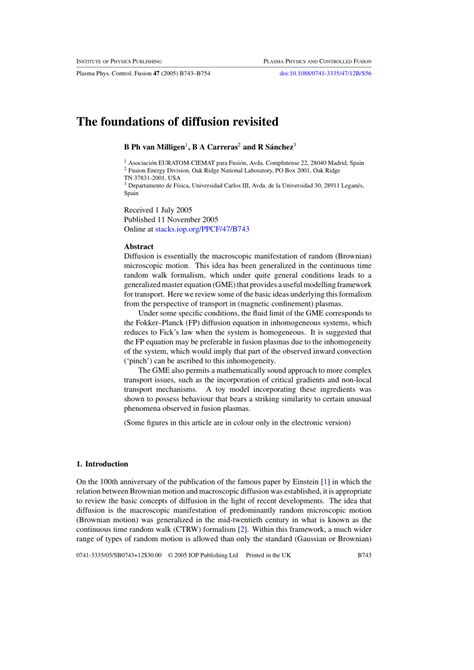 Pdf The Foundations Of Diffusion Revisited