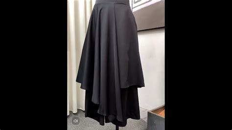 Darjinqd 스타일 진 한 치마 여성 춘추 스커트 개성 불규칙 디자인 감 캐 주 얼 블랙 스커트 심 플 한 루즈 핏 스커트 트 렌 드 Youtube
