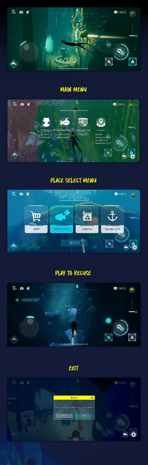 Abzu Mobile Game Ui Design Behance