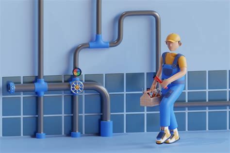 Premium Psd 3d Rendering Of A Guy Plumber Plumber Holding A Plumbing