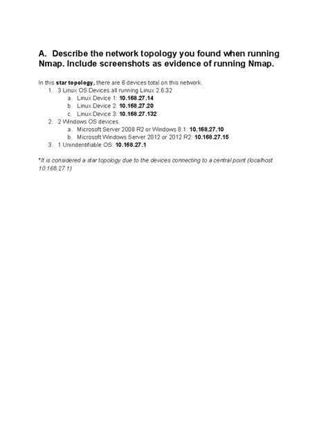 Grp1 Task 1 Nmap And Wireshark A Describe The Network Topology You Found When Running Nmap