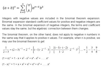 Notes On Binomial Theorem For Negative Index