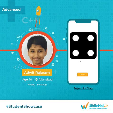 Whitehat Jr 10 Year Old Adwit Rajaram From Allahabad Created An App Called Its Dicey He