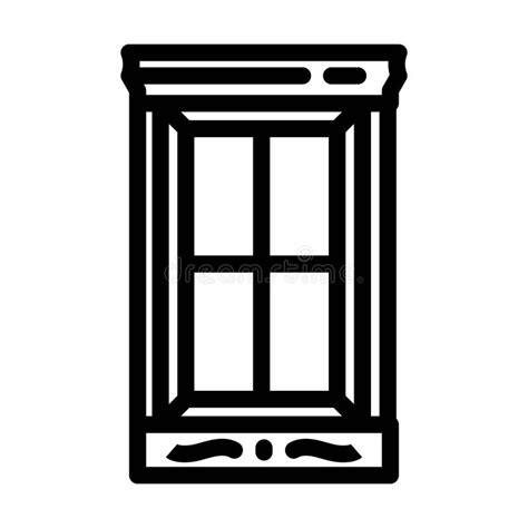 Window Frames Wood Frame House Line Icon Vector Illustration Stock Vector Illustration Of