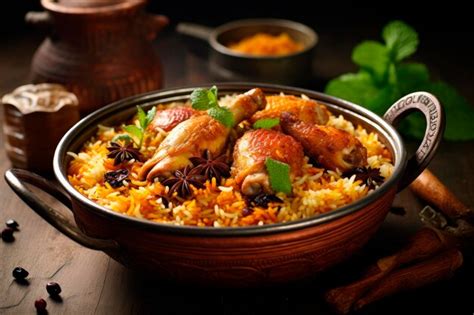 Premium Ai Image The National Saudi Arabian Dish Chicken Kabsa With