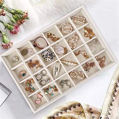 Mebbay Stackable Velvet Jewelry Organizer Trays Jewelry Storage