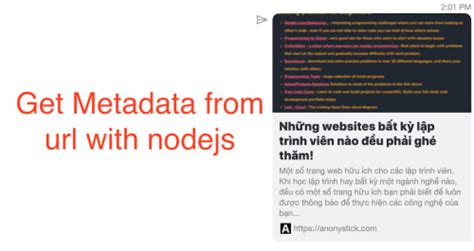 Lấy Metadata Từ Url Sử Dụng Nodejs