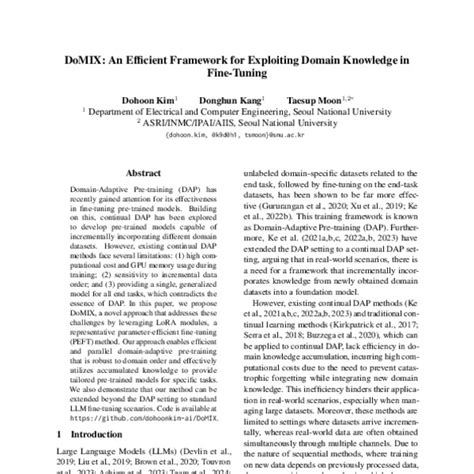Domix An Efficient Framework For Exploiting Domain Knowledge In Fine