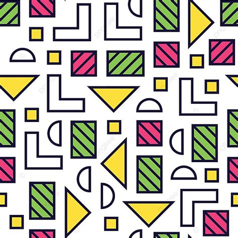 Seamless Pattern In 90 80 Style Print Constructivism Elements Vector Print Constructivism