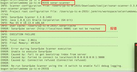 Sonar Scanner报错 Error Sonarqube Server Localhost9000 Can Not