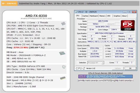 Andre Yang Sets New Global Cpu Frequency World Record Amd Fx 8350 At 8 794 Ghz