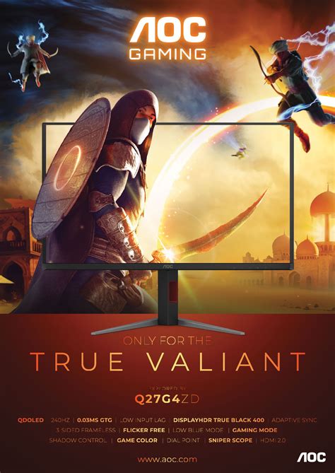 AOC Q G ZD QD OLED GAMING MONITOR MS HZ HDR TRUE BLACK HD MI DP