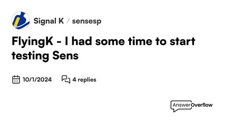 Flyingk I Had Some Time To Start Testing Sens Signal K