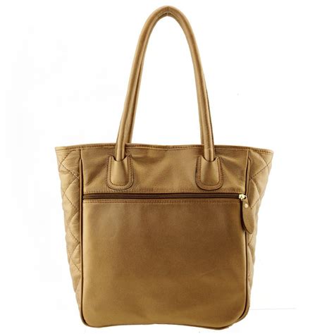 Bolsa Sacola Feminina De Couro Legítimo Bronze