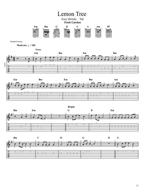 Lemon Tree Tab Pdf Songs