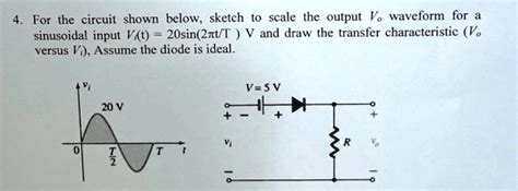 Solved For The Circuit Shown Below Sketch And Scale The Output Vo Waveform For Sinusoidal