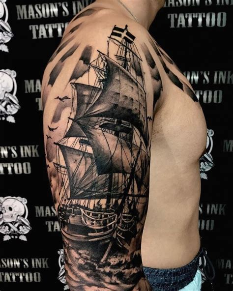 Pirate Ship Tattoo Sleeve Bold Design And Timeless Symbolism