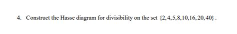 Solved 4 Construct The Hasse Diagram For Divisibility On