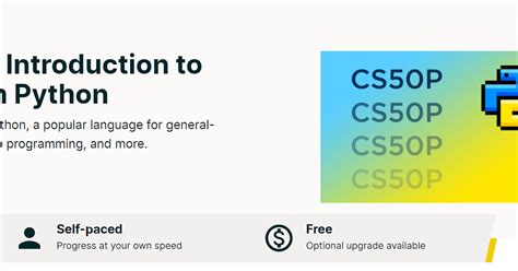 harvardx cs50 s introduction to programming with python free course