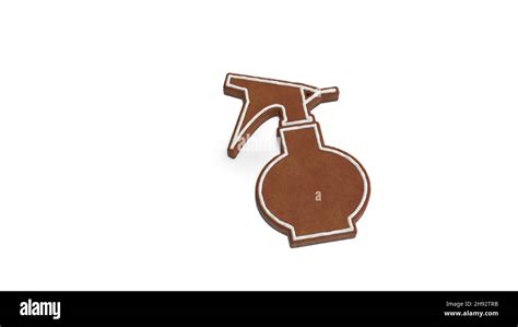 3d Rendering Of Gingerbread Cookie In Shape Of Symbol Of Spray Bottle
