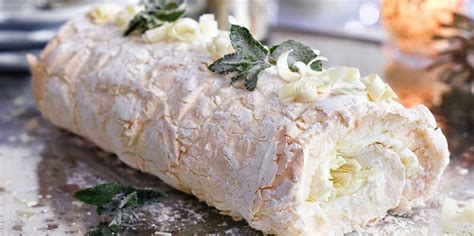 Minty White Chocolate Meringue Roulade Meringue Roulade Recipe