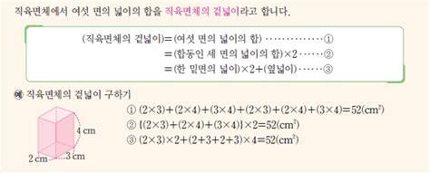 6학년 직육면체의 겉넓이와 부피 구하는 공식 네이버 블로그