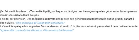 Allocution La Définition