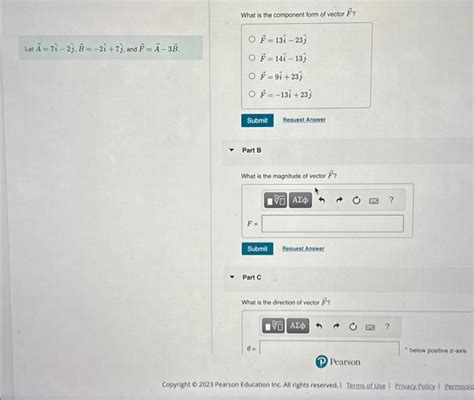 Solved What Is The Component Form Of Vector F Let Chegg Com