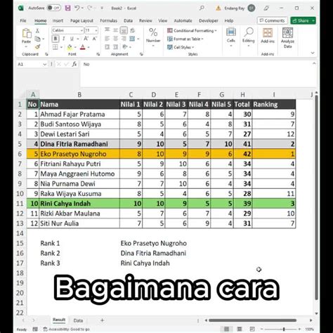 Endang Ray On Linkedin Bagaimana Cara Merangking Atau Membuat Ranking Di Excel Microsoft Excel