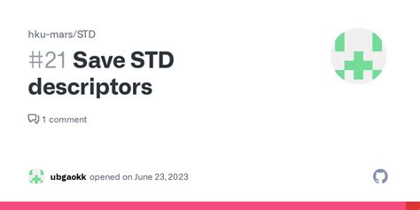 Save Std Descriptors · Issue 21 · Hku Marsstd · Github