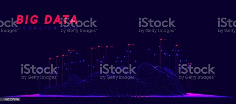 빅 데이터 시각화 정보 파 기술 디지털 빅데이터의 미래지향적추상 배경 분석 데이터 계산 및 처리 벡터 일러스트레이션 3차원