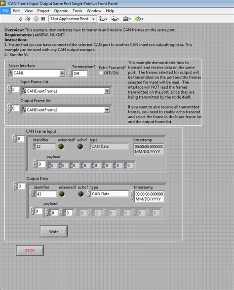 hi guys what settings do you use to send and receive can messages using labview ni community