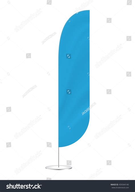 Blue Feather Flag Vector Beach Banner Stock Vector Royalty Free