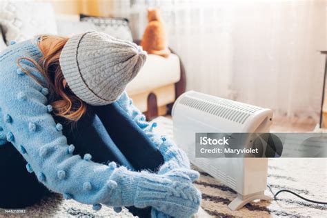 비싼 전기 난방에 대한 높은 가격 고양이와 함께 겨울에 집에서 히터를 사용합니다 슬픈 여자는 따뜻한 옷을 입는다 30 34세에 대한 스톡 사진 및 기타 이미지 Istock