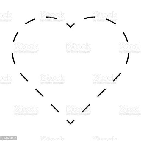 Heart Shape Dashed Symbol Icon Vector For Creative Graphic Design Ui Element Stock Illustration