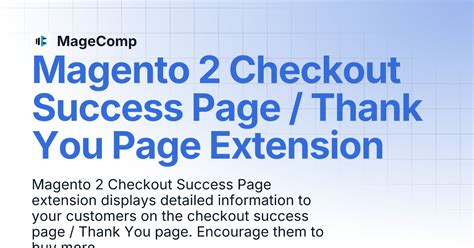 Magento 2 Checkout Success Page Thank You Page Extension Magecomp