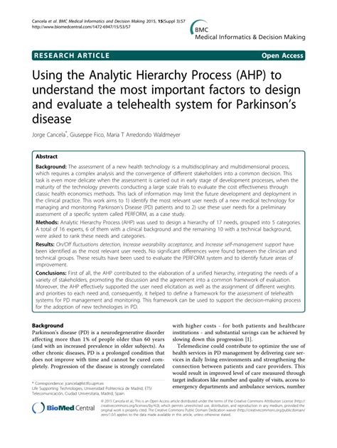 pdf using the analytic hierarchy process ahp to understand the most