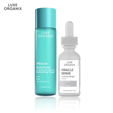 Luxe Organix Miracle Solutions Ahabha Pore Toner 150ml And Niacinamide 4 Serum 30ml Bundle