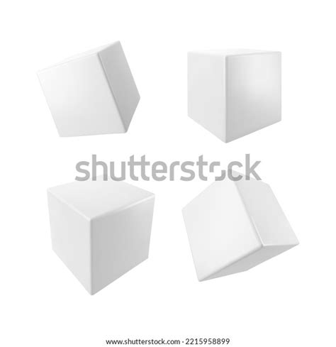 Vector 3d White Cube Set Realistic Stock Vector Royalty Free 2215958899 Shutterstock