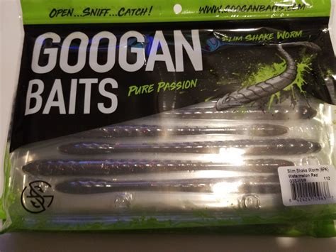 Lot Of 4 Googan Squad Baits Gss Wmr Slim Shake Worm 6 5 Watermelon Red