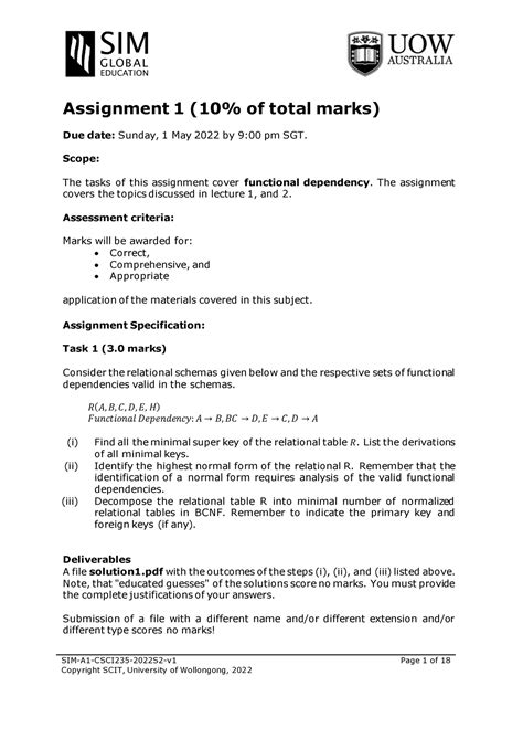 Csci235sp222 A1 Solution Sim A1 Csci235 2022s2 V Page 1 Of 18