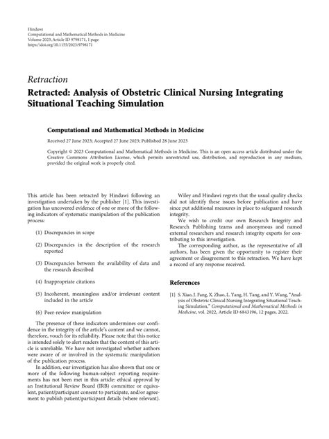 Pdf Retracted Analysis Of Obstetric Clinical Nursing Integrating Situational Teaching Simulation