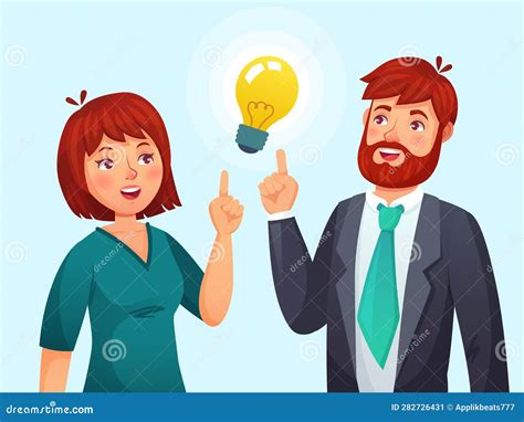 Couple Having Idea Husband And Wife Have Solution Adult Male And Female Solved Problem Or