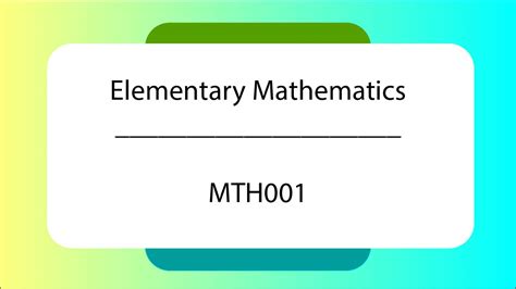 Elementary Mathematics Mcqs Mth001 Mcqs Set 1 Query Point