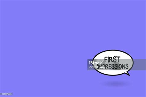 텍스트 첫 인상 쓰는 단어 사람이 생각 하는 무슨의 그들이 처음 만날 때에 대 한 비즈니스 개념 가능성에 대한 스톡 벡터 아트