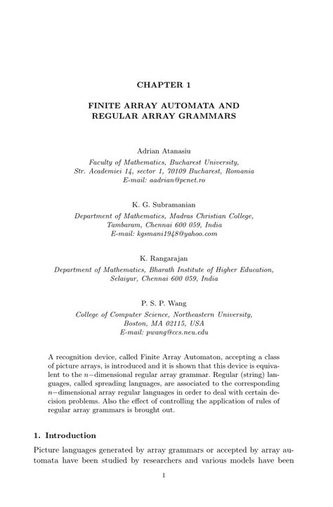 Pdf Finite Array Automata And Regular Array Grammars