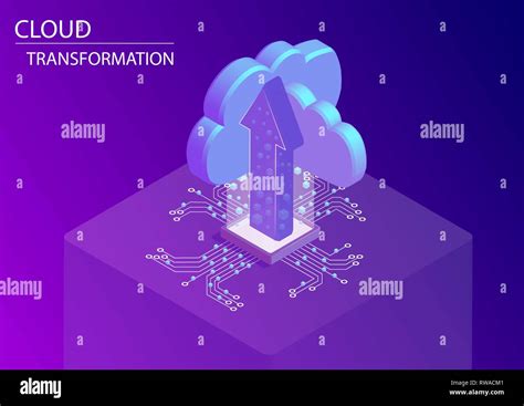 Cloud Transformation And Digitisation Concept 3d Isometric Vector Illustration With Floating