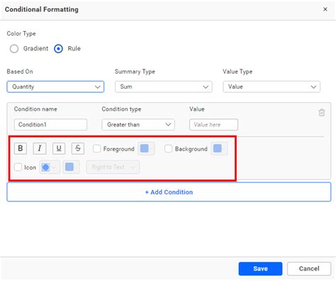 Possible Options In Grid Conditional Formatting Bold Bi Support